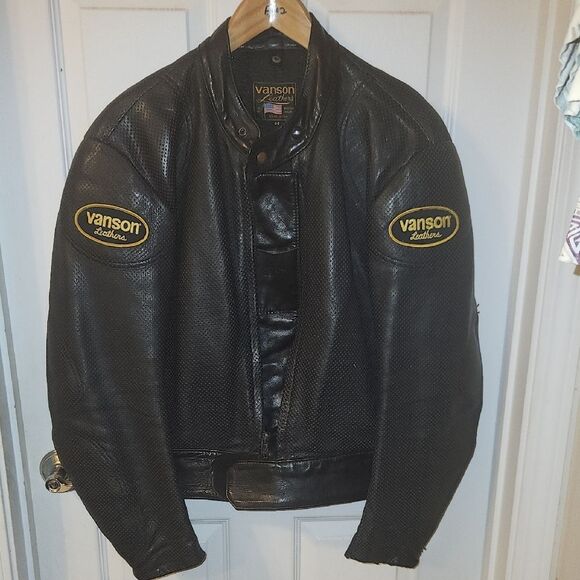 Vanson | Jackets & Coats | Vansonblack Leather Motorcycle Jacket 44 ...